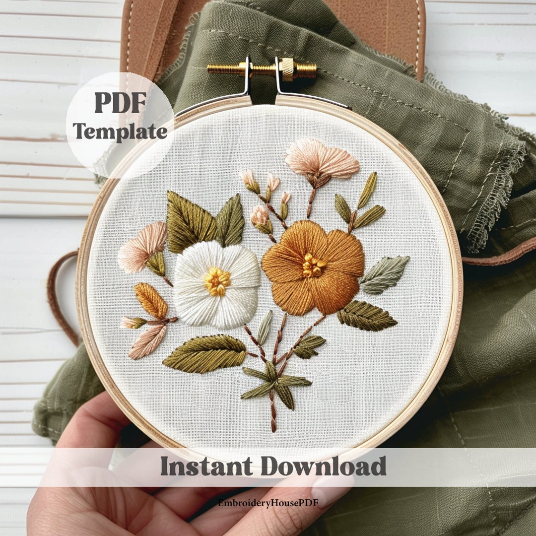 Botanical Embroidery, Hand Embroidery DIY, Fall Embroidery, Botanical ...