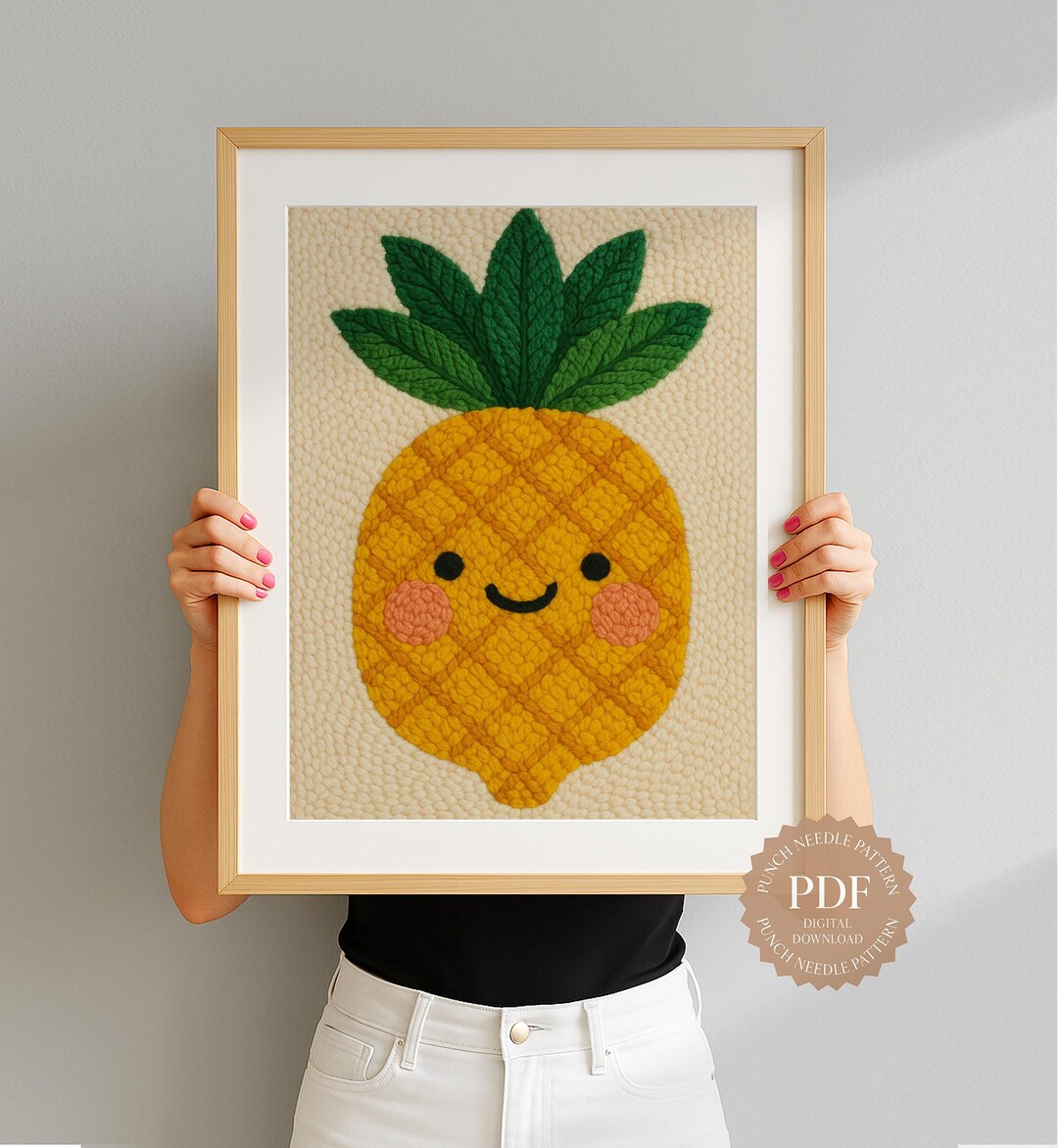 Pineapple Punch Needle Pattern, Bright Summer Fruit (PDF Pattern) - Etsy