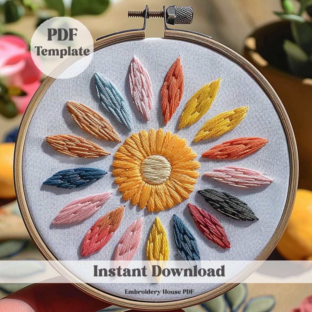 Sunshine, Sun Embroidery Pattern Download, Celestial Embroidery ...