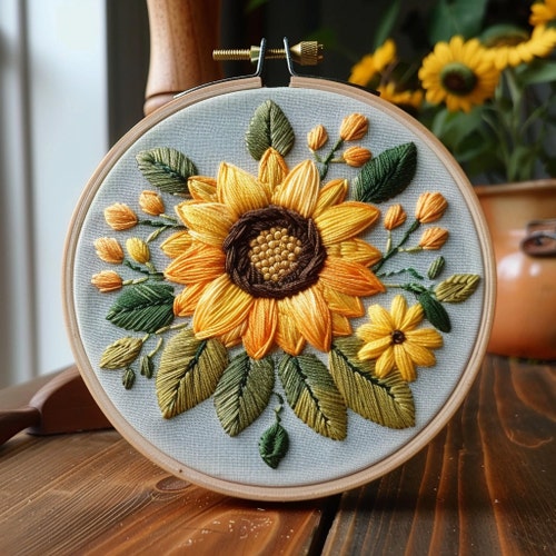 Folk Flower Embroidery, Hand Embroidery, PDF Pattern, Modern Folk Flower Embroidery, Hand Embroidery, PDF Pattern, Modern