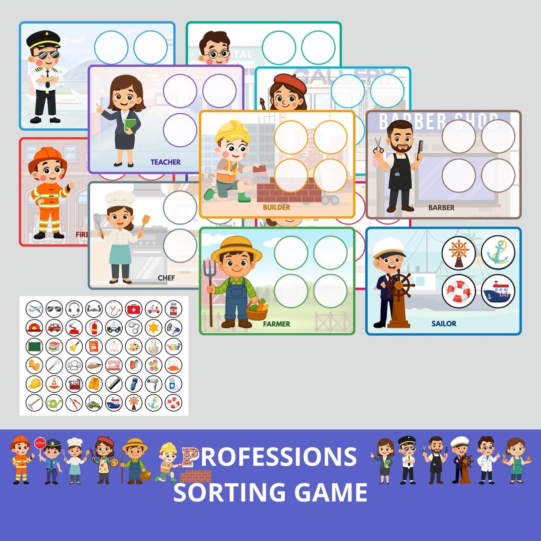 Community Helpers Matching Game - Preschool Professions Activity ...