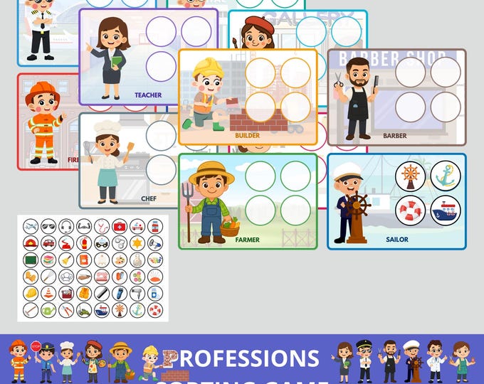 Community Helpers Matching Game - Preschool Professions Activity ...