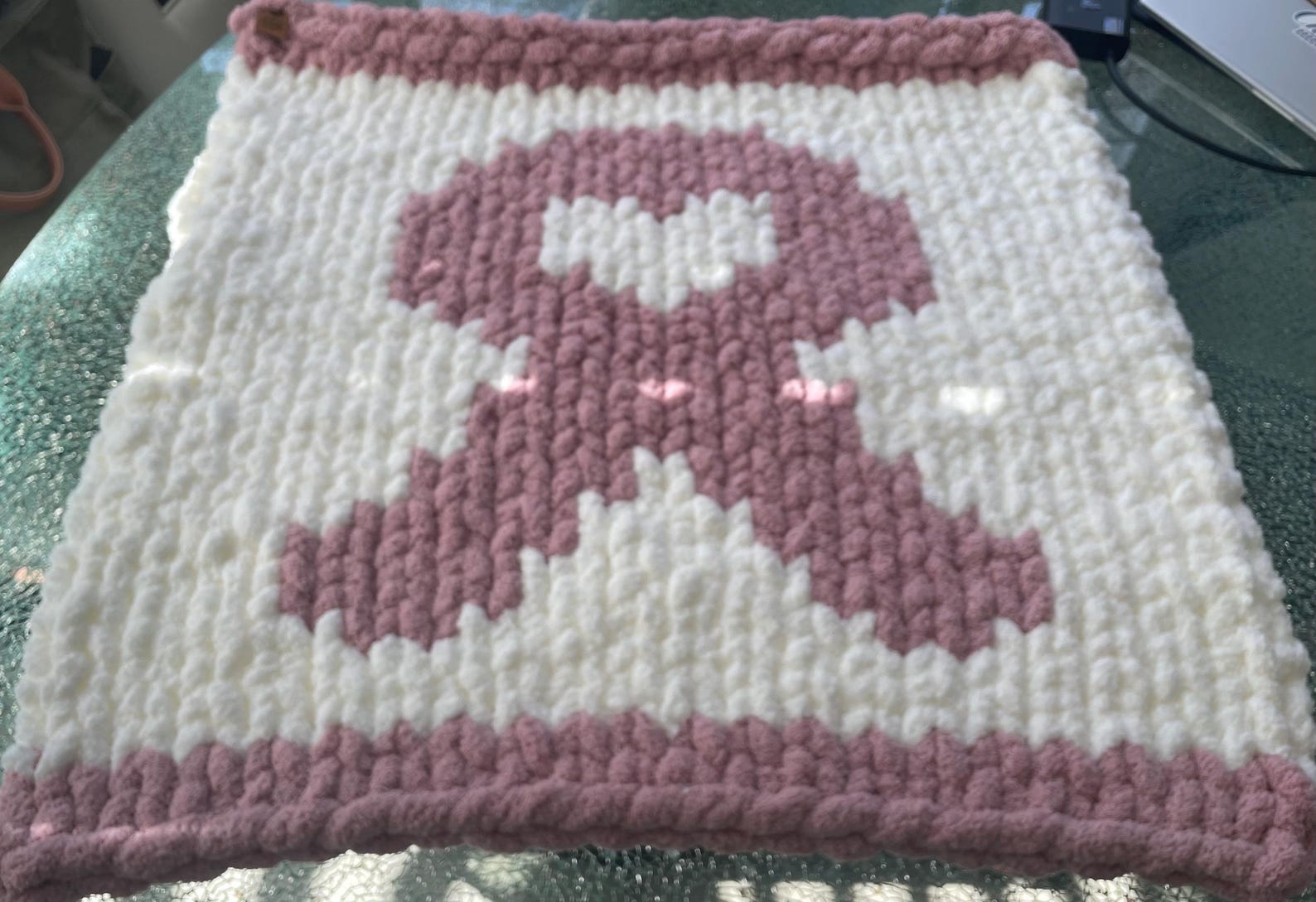 Chunky Hand Knit Graph Throw - Etsy