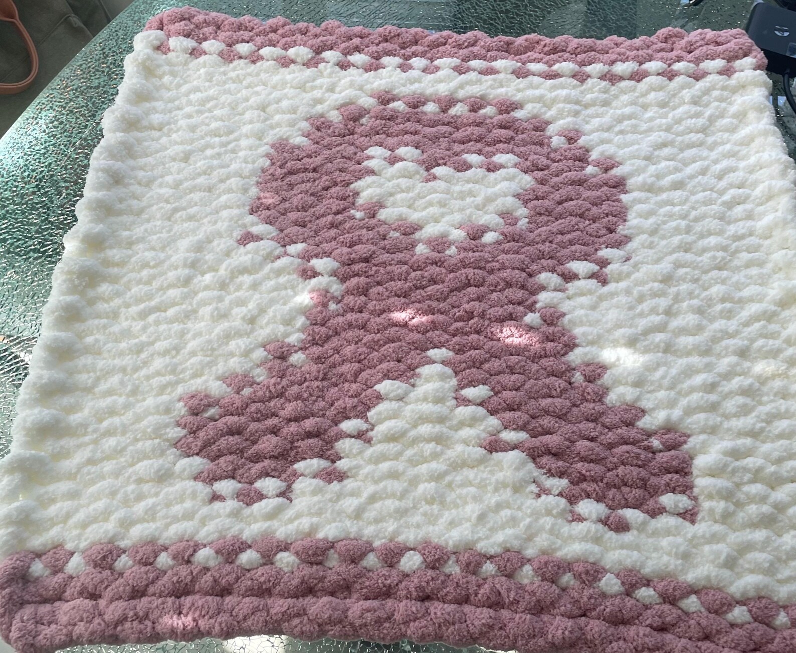 Chunky Hand Knit Graph Throw - Etsy