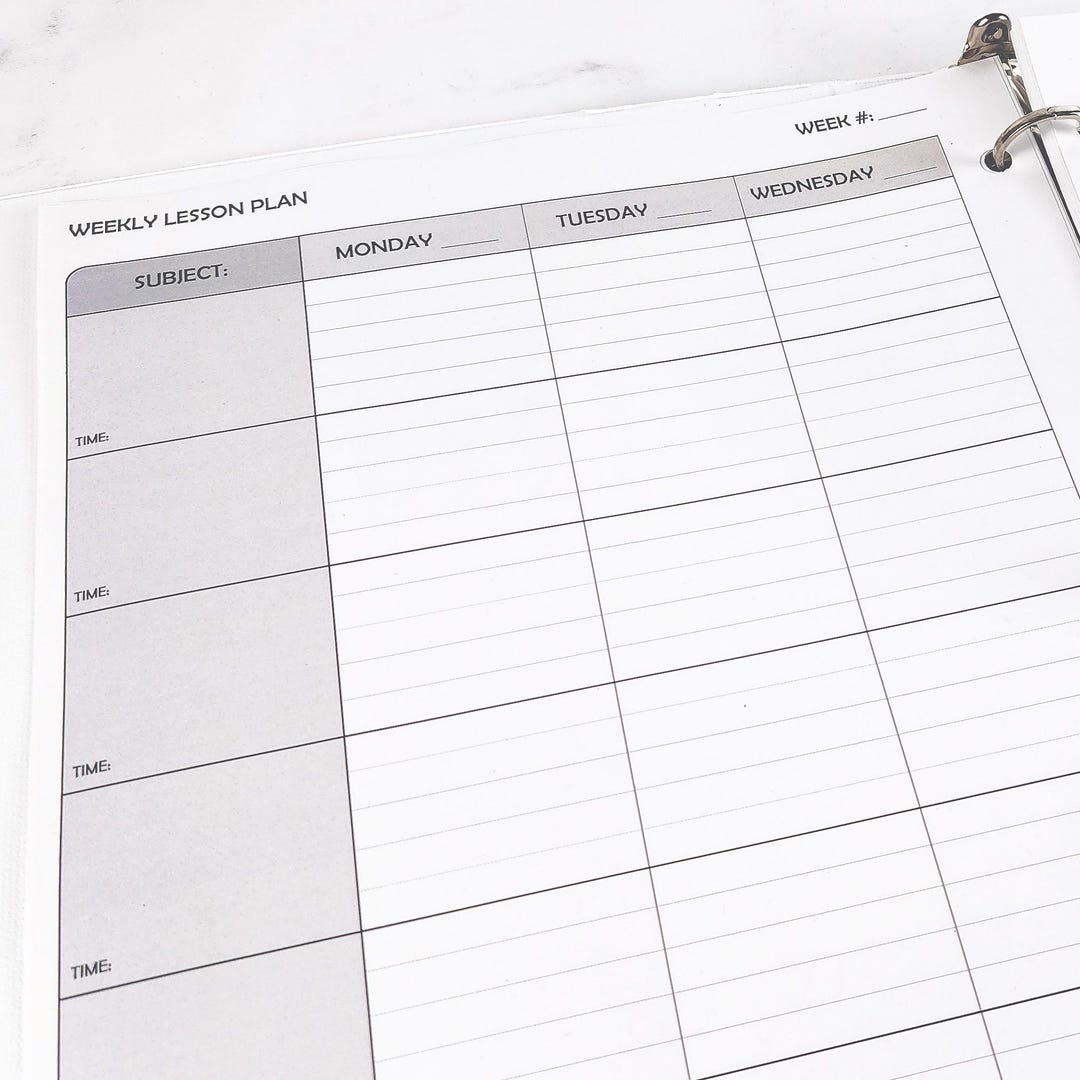 Weekly Lesson Plan Pages for Teachers, 7 Day Planning, 7 Subjects or ...