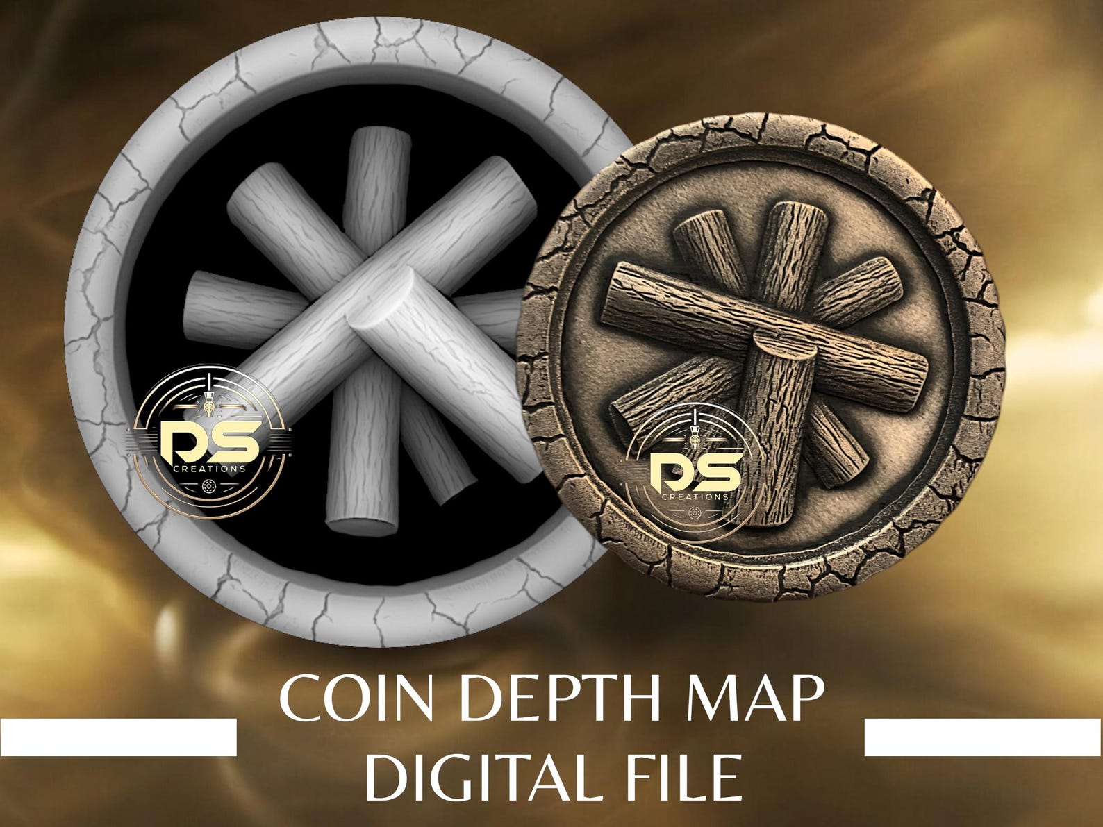 Coin Depth Map | Optimised Resolution PNG File | for Lightburn 3D Slice ...