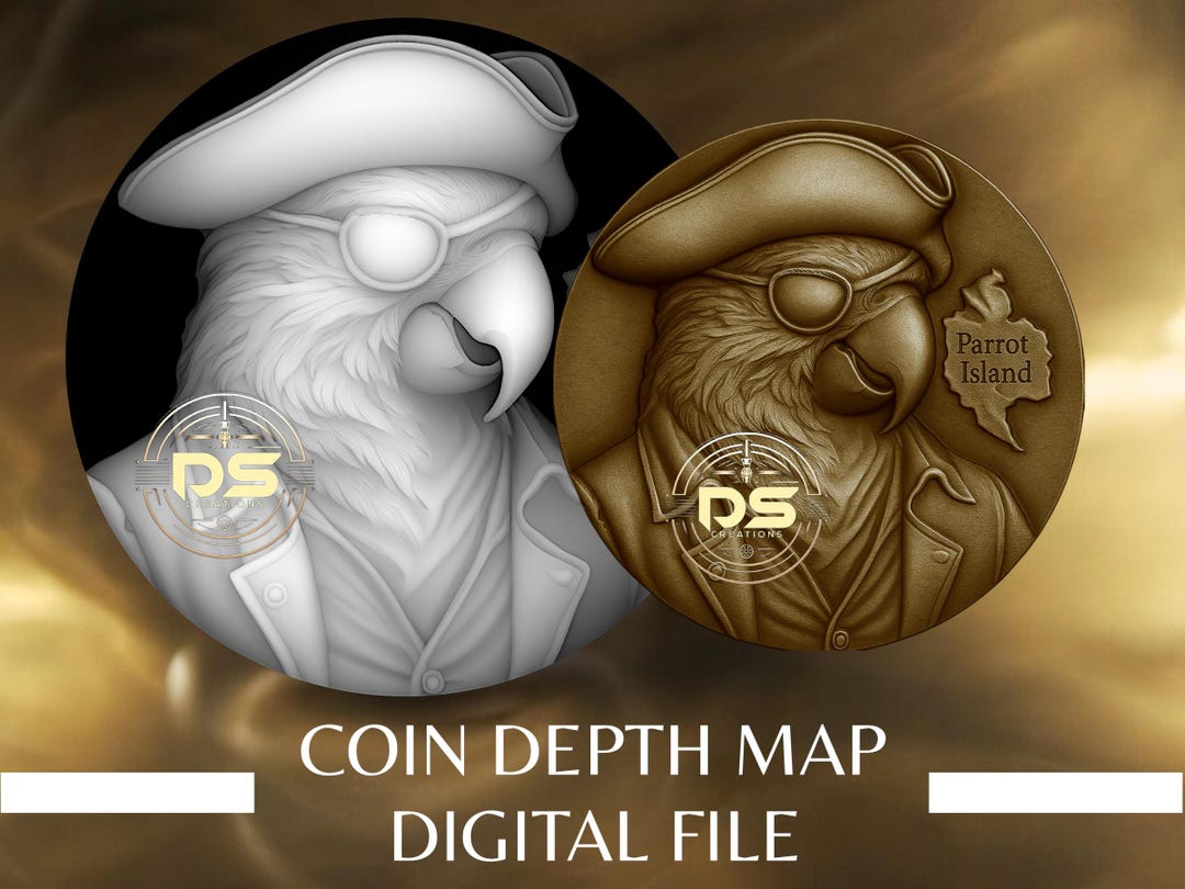 Coin Depth Map | Optimised Resolution PNG File | for Lightburn 3D Slice ...
