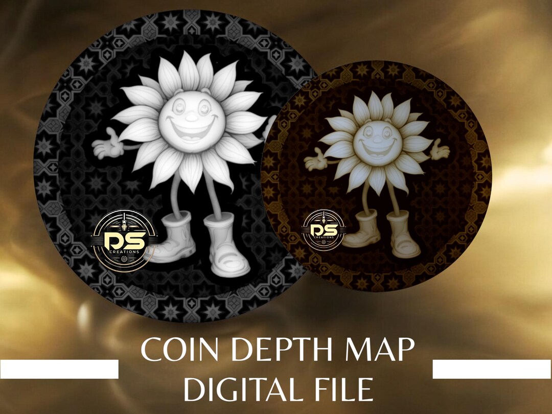 Coin Depth Map | Optimised Resolution PNG File | for Lightburn 3D Slice ...