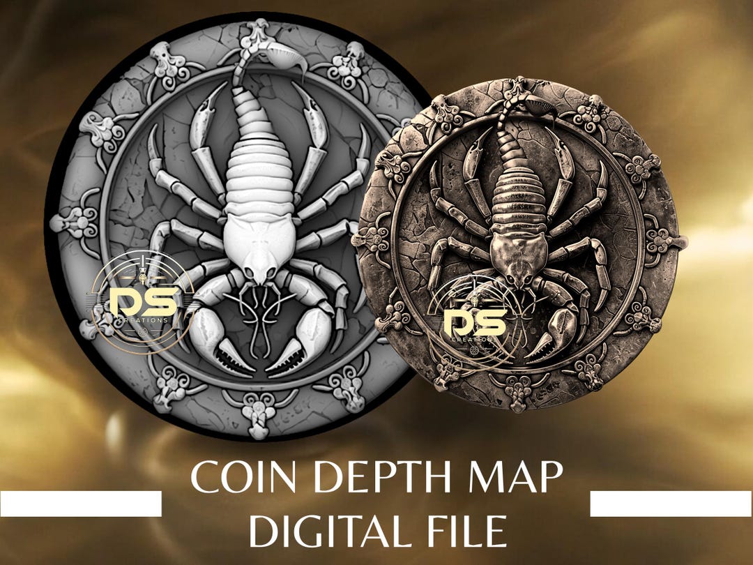 Coin Depth Map | Scorpio | Optimised Resolution PNG File | for ...