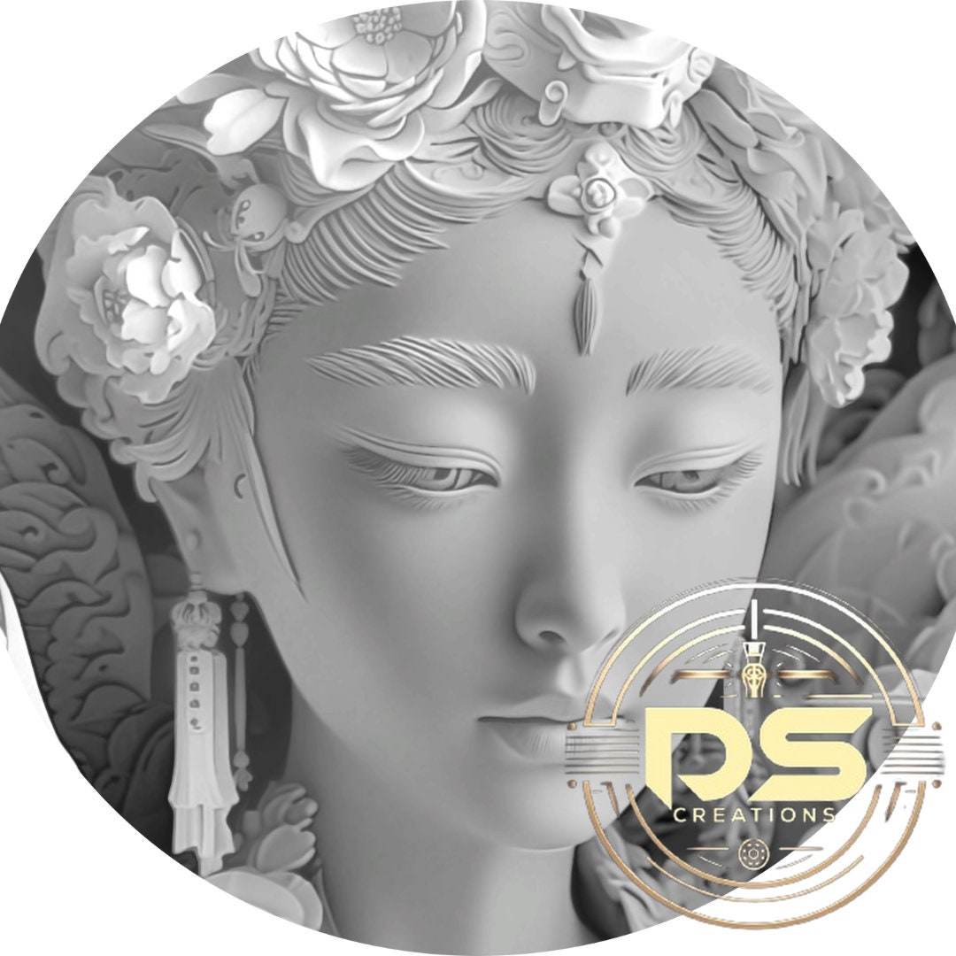 Flower Lady Depth Map File for Coin, Wood or Slate Engraving - Etsy