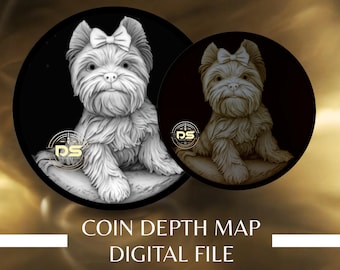 King Charles Spaniel | '3D' Deep Engrave Grayscale Coin Depth Map | PNG ...