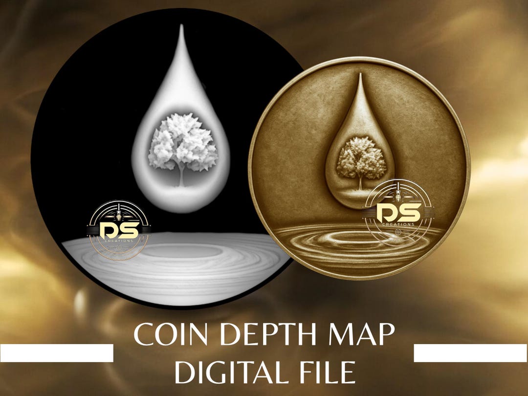 Coin Depth Map | Optimised Resolution PNG File | for Lightburn 3D Slice ...