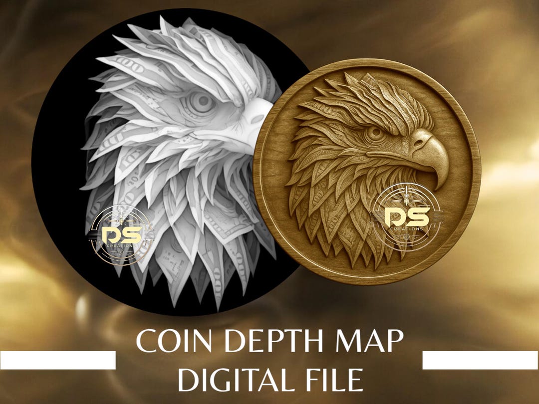 Coin Depth Map | Optimised Resolution PNG File | for Lightburn 3D Slice ...