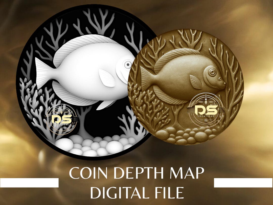 3D Coin Depth Map | Optimised Resolution PNG File | for Lightburn 3D ...