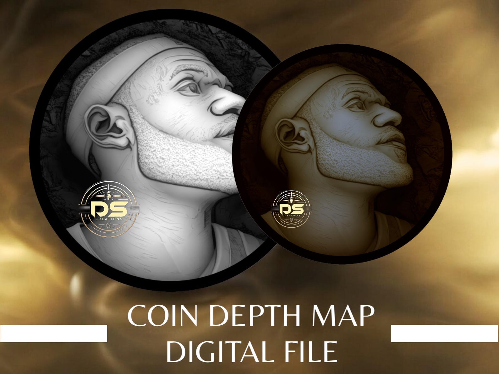 Coin Depth Map | Optimised Resolution PNG File | for Lightburn 3D Slice ...