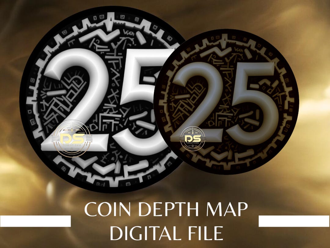 Coin Depth Map | Optimised Resolution PNG File | for Lightburn 3D Slice ...