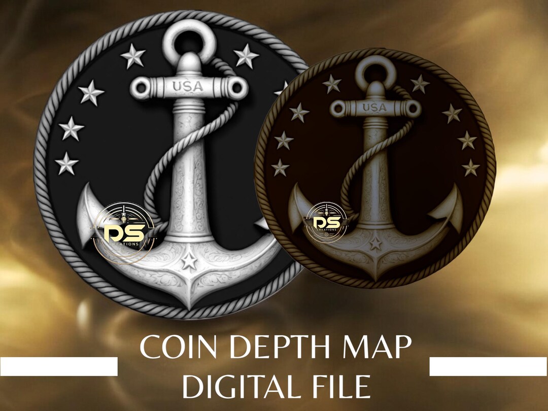 USA Anchor Coin Depth Map: 3D Grayscale PNG (digital Download) - Etsy