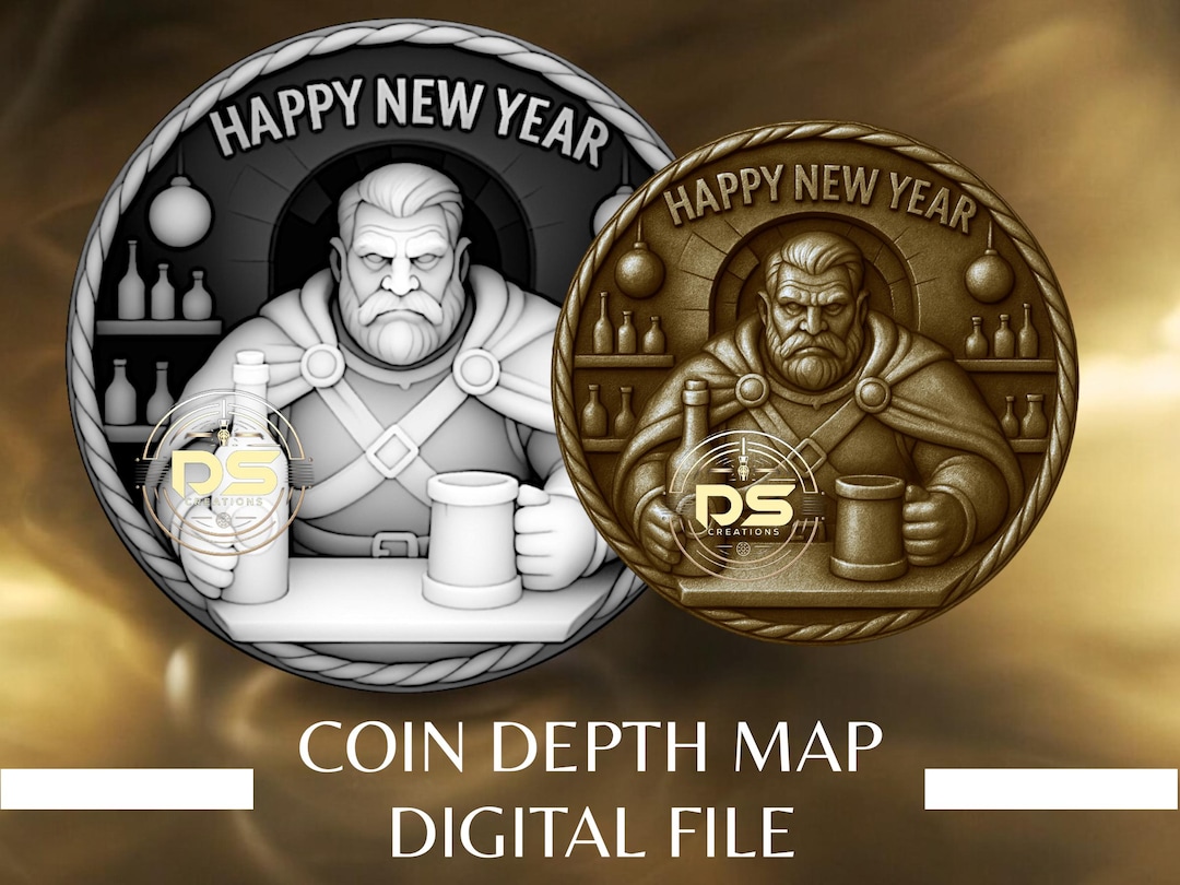 Coin Depth Map | Optimised Resolution PNG File | for Lightburn 3D Slice ...
