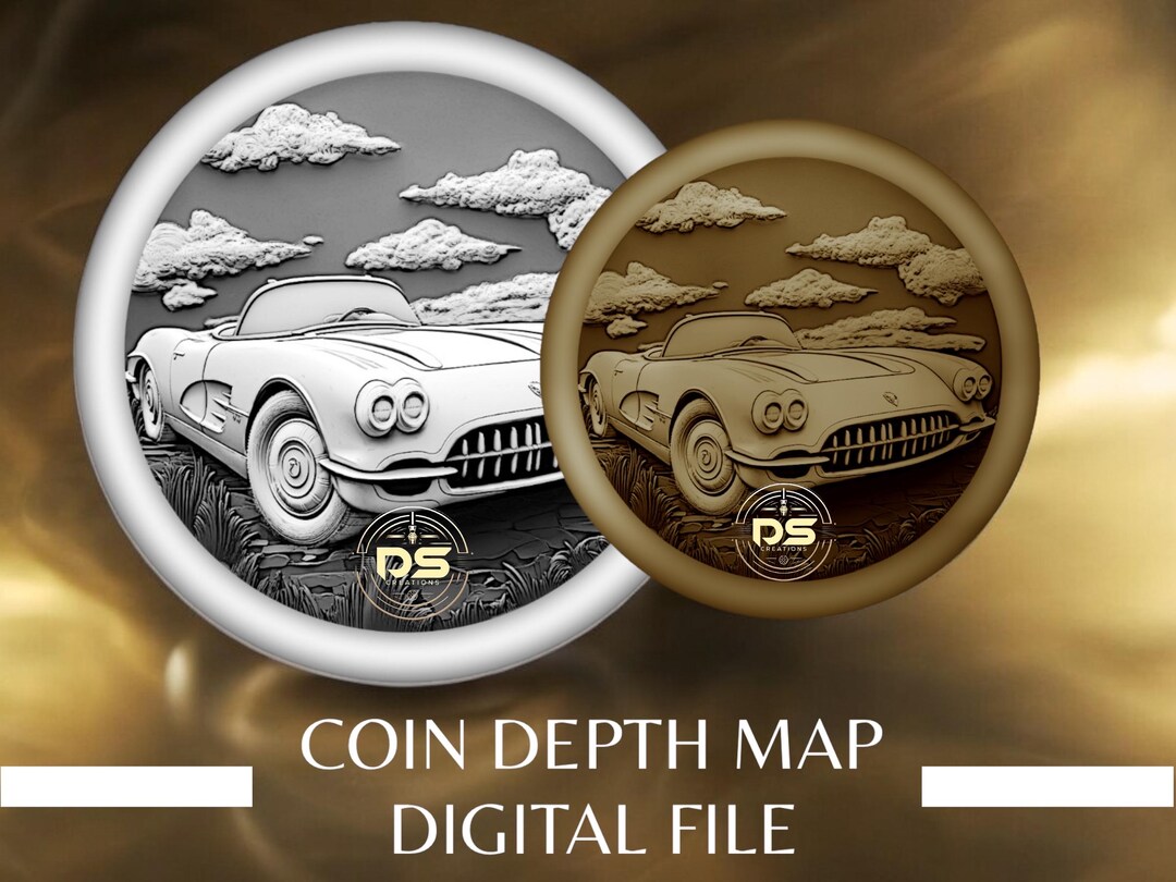 Classic Car Depth Map File for Coin, Wood or Slate Engraving - Etsy