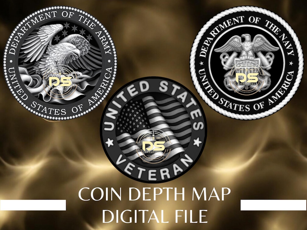 Coin Depth Map Bundle | Optimised Resolution PNG Files | for Lightburn ...