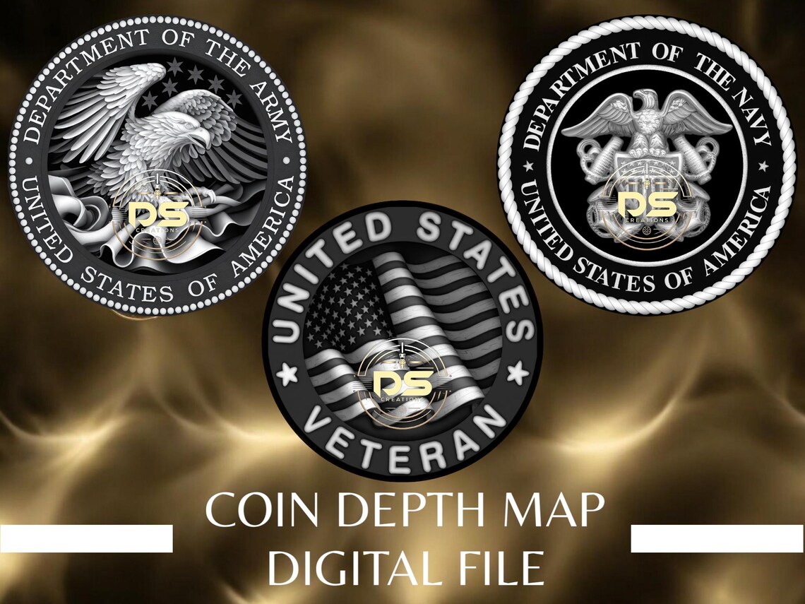 Coin Depth Map Bundle | Optimised Resolution PNG Files | for Lightburn ...