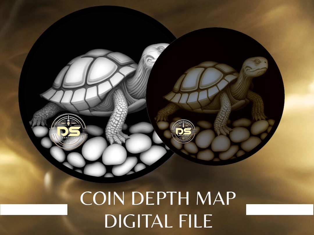 Turtle Coin Depth Map: 3D Engrave PNG File (digital Download) - Etsy
