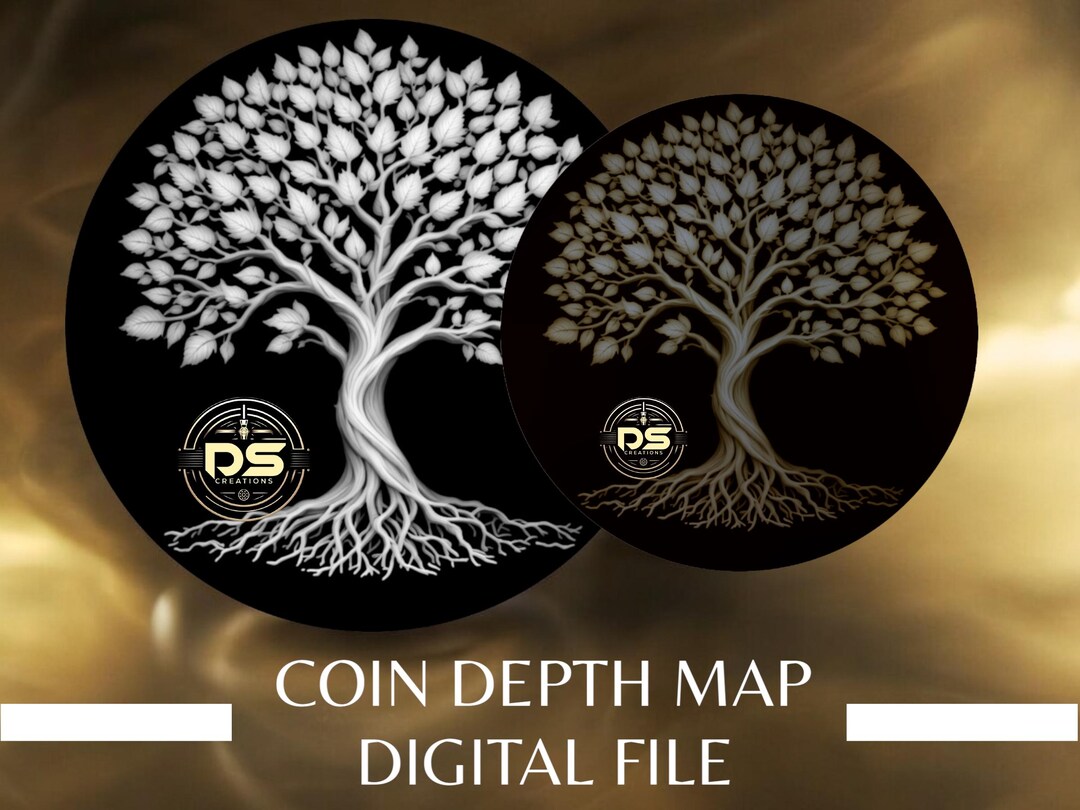 3D Coin Depth Map | Optimised Resolution PNG File | for Lightburn 3D ...