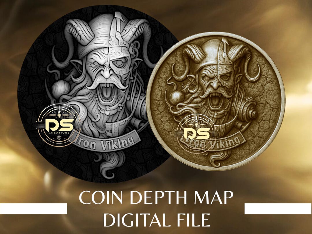 Coin Depth Map | Optimised Resolution PNG File | for Lightburn 3D Slice ...