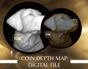 King Charles Spaniel | '3D' Deep Engrave Grayscale Coin Depth Map | PNG ...