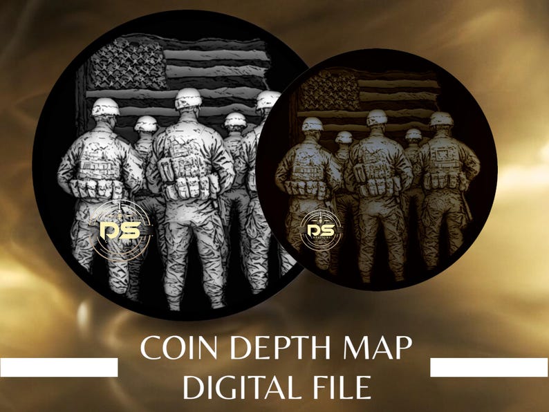 3D Coin Depth Map | Optimised Resolution PNG File | for Lightburn 3D ...