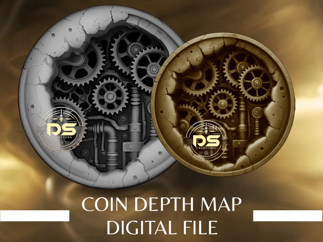 Coin Depth Map | Optimised Resolution PNG File | for Lightburn 3D Slice ...
