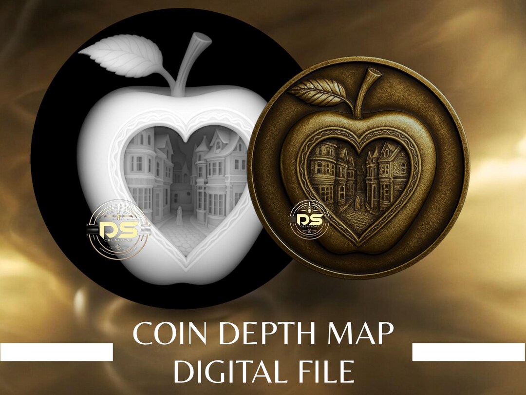 Coin Depth Map | Optimised Resolution PNG File | for Lightburn 3D Slice ...