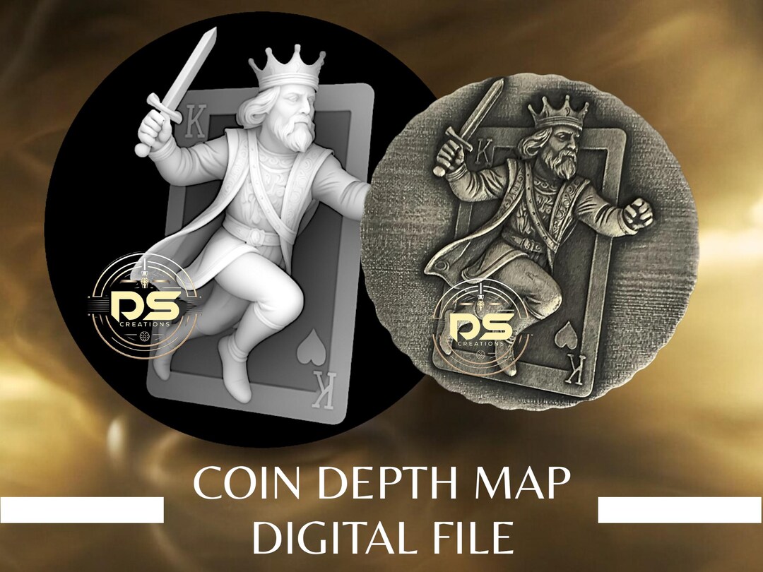 Coin Depth Map | Optimised Resolution PNG File | for Lightburn 3D Slice ...