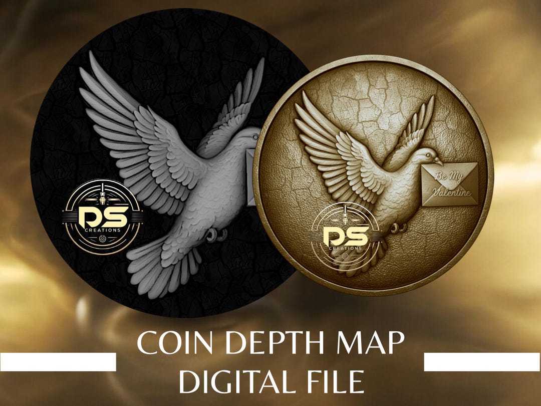 Coin Depth Map | Optimised Resolution PNG File | for Lightburn 3D Slice ...