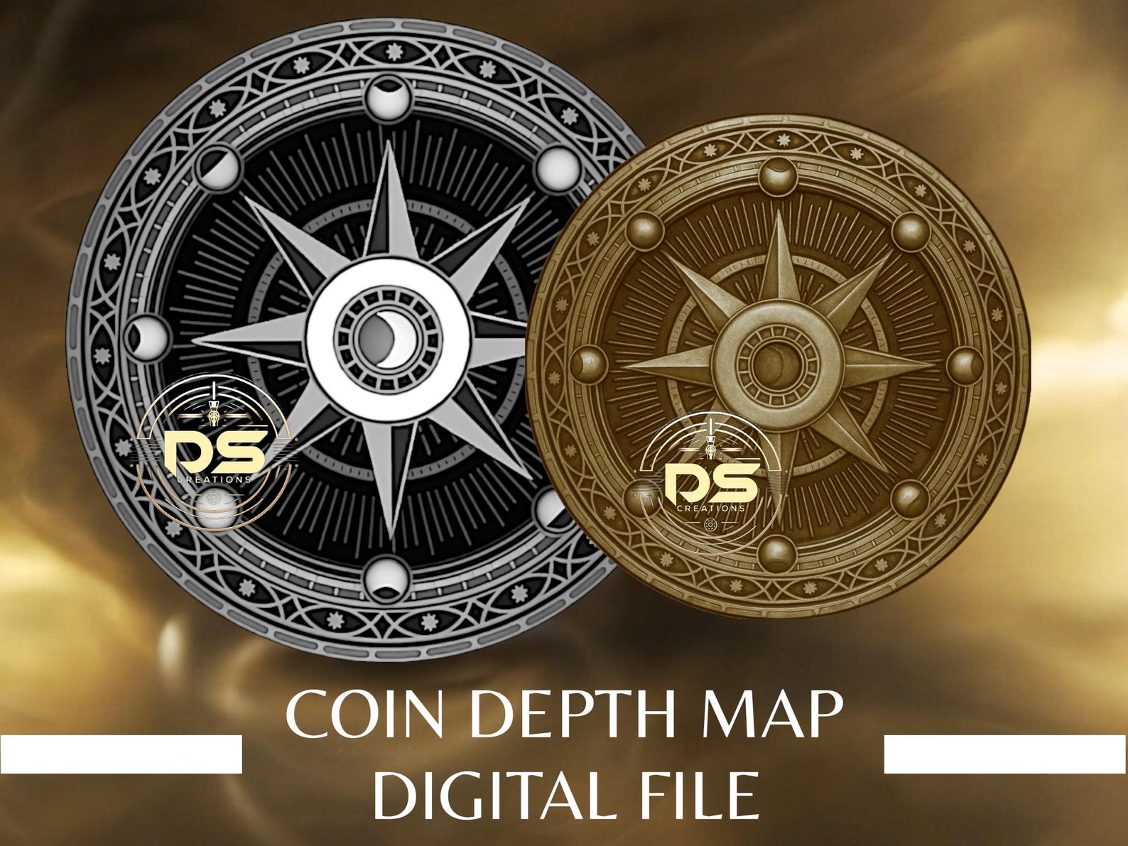 Coin Depth Map | Optimised Resolution PNG File | for Lightburn 3D Slice ...