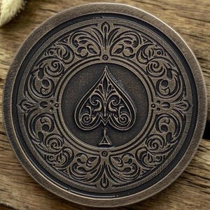 Ace of Spades Filigree '3D' Deep Engrave Grayscale Coin Depth Map PNG ...