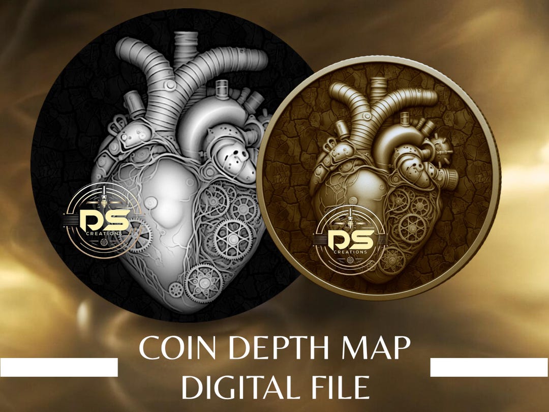 Coin Depth Map | Optimised Resolution PNG File | for Lightburn 3D Slice ...