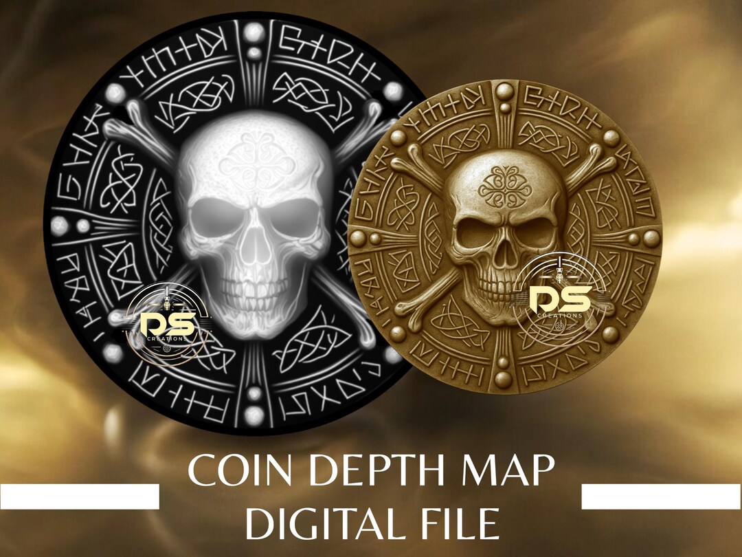 Coin Depth Map | Optimised Resolution PNG File | for Lightburn 3D Slice ...