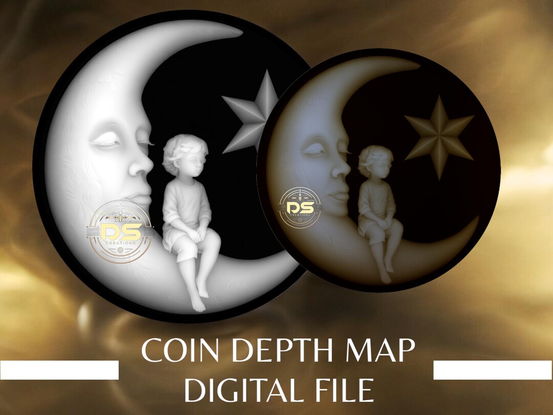 Star Gazing | '3D' Deep Engrave Grayscale Coin Depth Map | PNG ...
