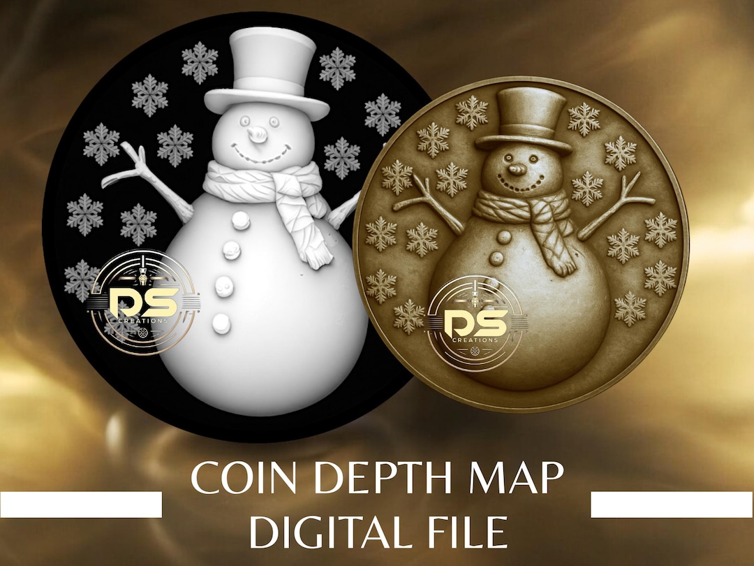 Coin Depth Map | Optimised Resolution PNG File | for Lightburn 3D Slice ...