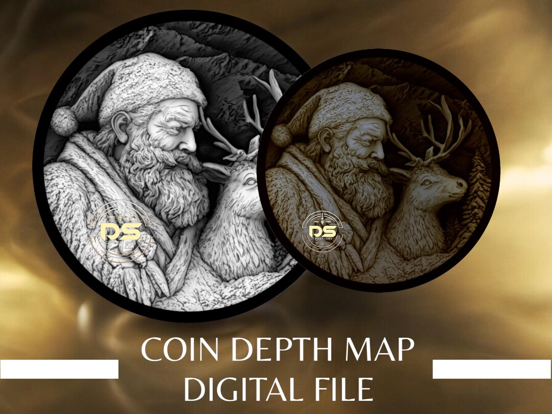 Coin Depth Map | Optimised Resolution PNG File | for Lightburn 3D Slice ...