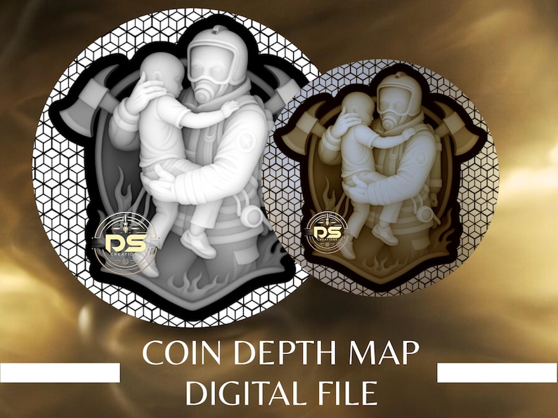 Coin Depth Map | Optimised Resolution PNG File | for Lightburn 3D Slice ...