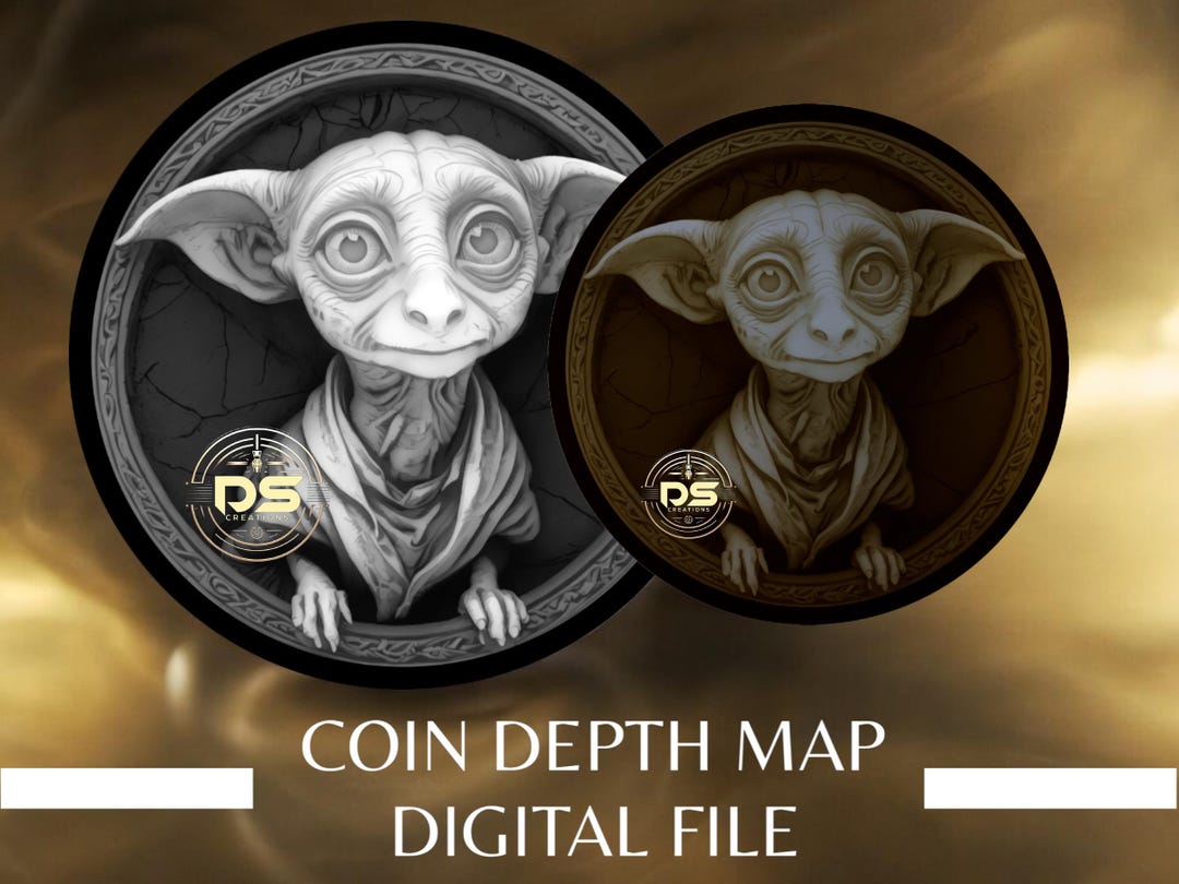 Gremlin | 3D Coin Depth Map | Grayscale PNG File for Lightburn 3D Slice ...