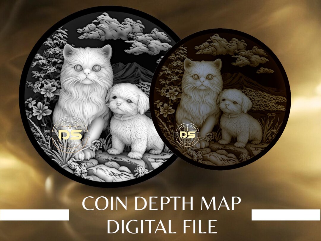 Coin Depth Map | Optimised Resolution PNG File | for Lightburn 3D Slice ...