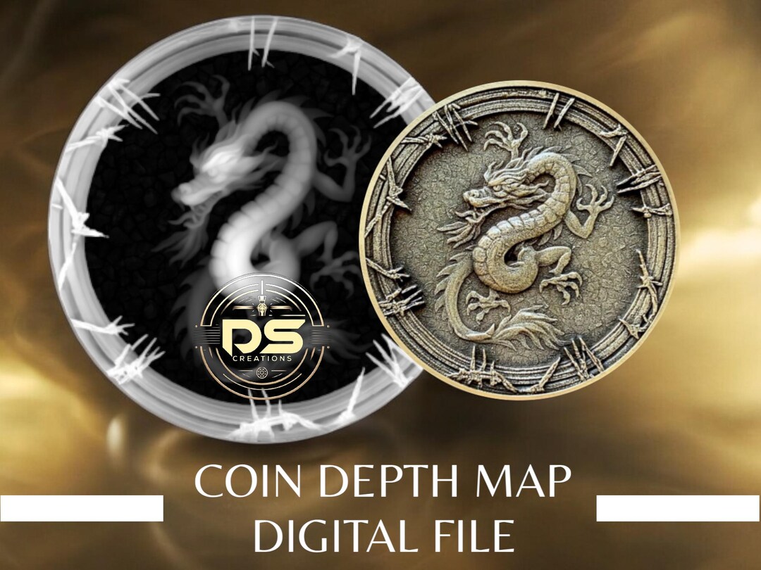 Chinese Dragon Depth Map File for Coin, Wood or Slate Engraving - Etsy
