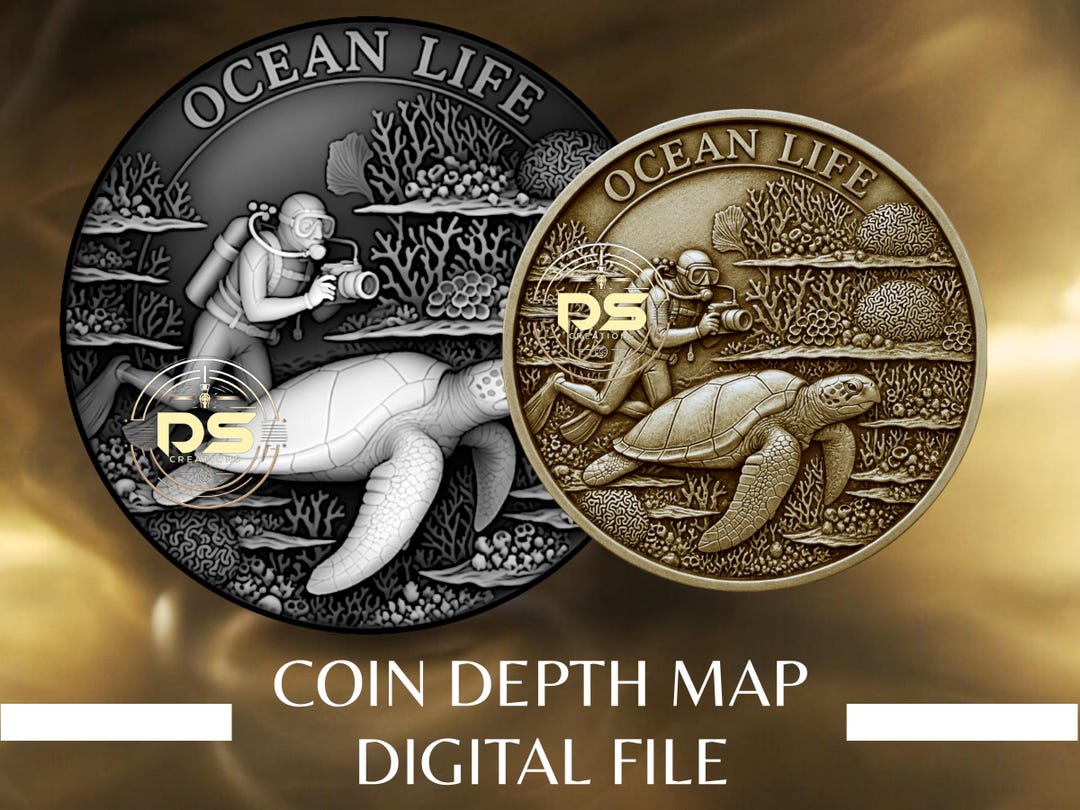 Coin Depth Map | Optimised Resolution PNG File | for Lightburn 3D Slice ...