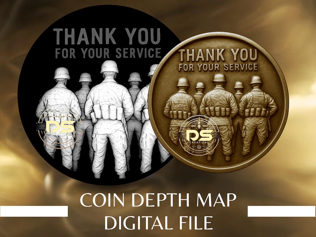 Coin Depth Map | Optimised Resolution PNG File | for Lightburn 3D Slice ...