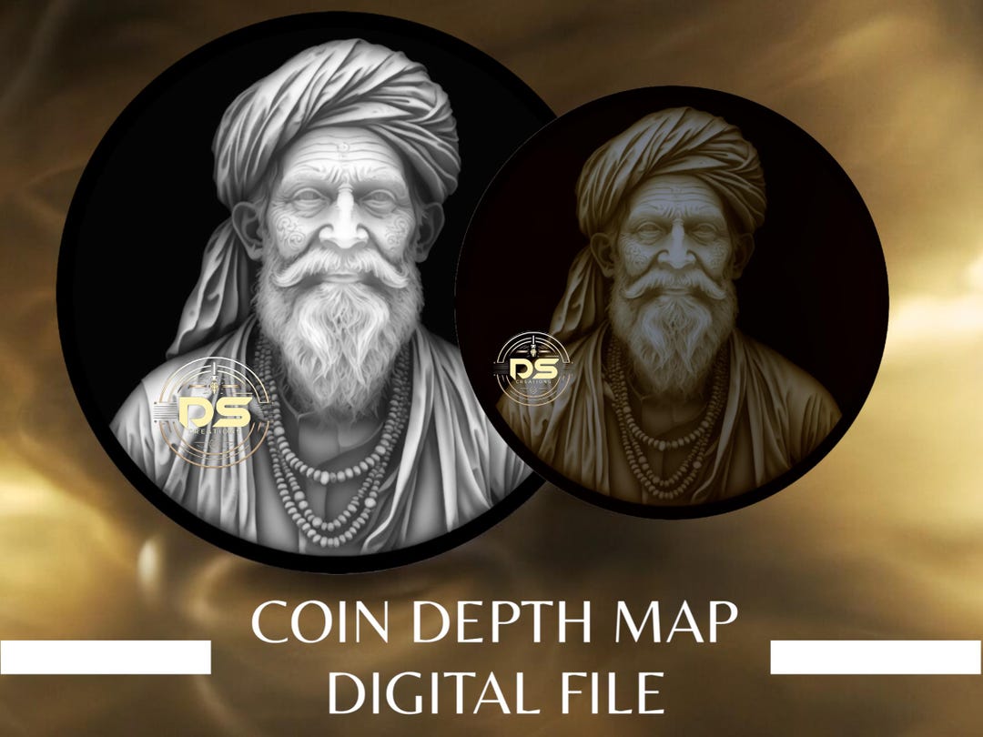 3D Coin Depth Map | Optimised Resolution PNG File | for Lightburn 3D ...