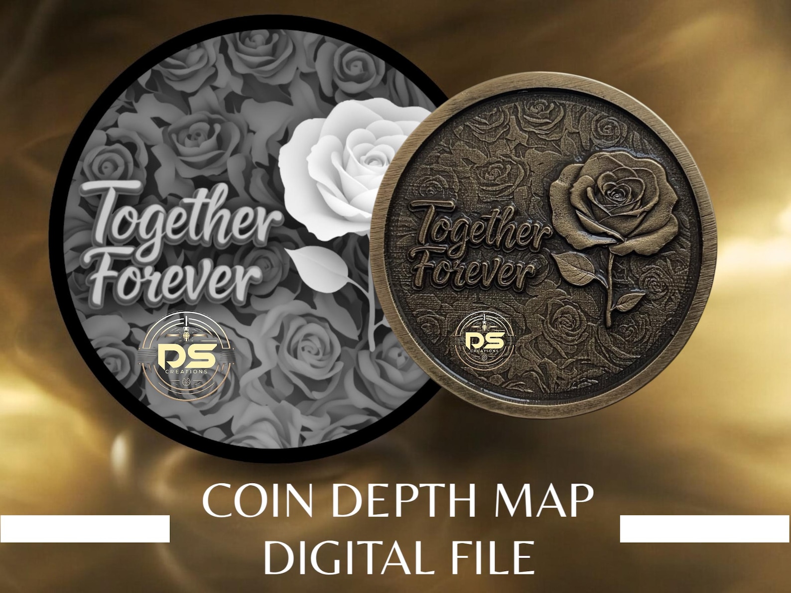Coin Depth Map | Optimised Resolution PNG File | for Lightburn 3D Slice ...