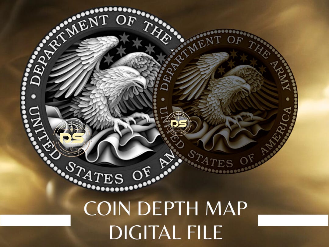 Coin Depth Map | Optimised Resolution PNG File | for Lightburn 3D Slice ...
